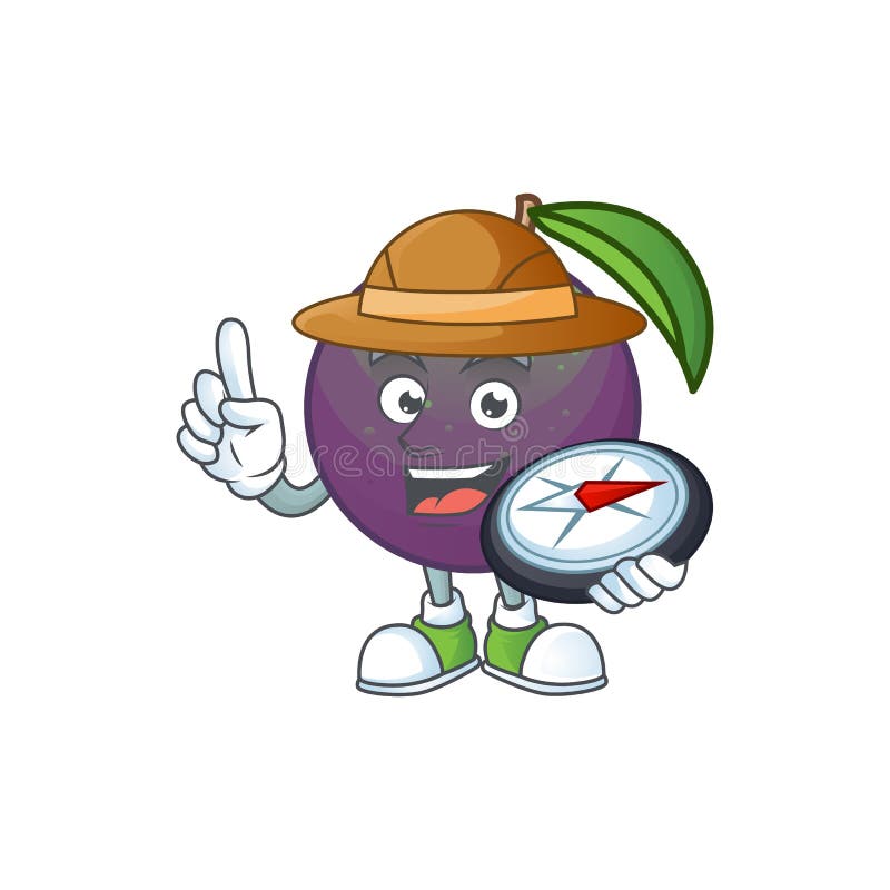 Explorer Star Apple Fruit Shape Character Mascot. Stock Vector ...