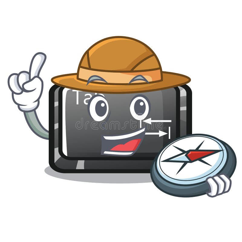 Explorer Tab Button Attached To Cartoon Keyboard Stock Vector ...