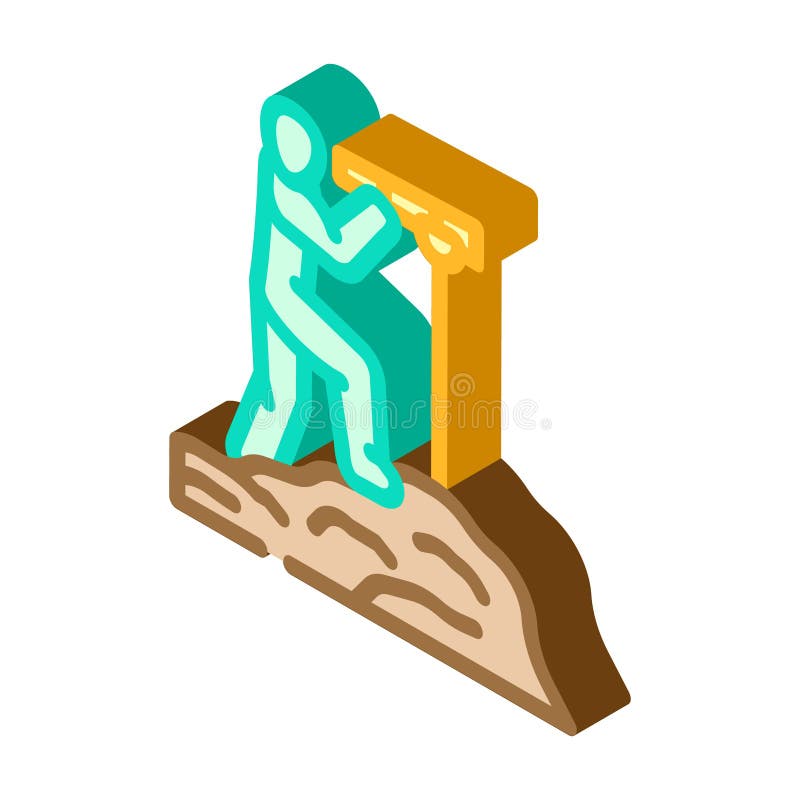 Explorer with Telescope Geographical Isometric Icon Vector Illustration ...