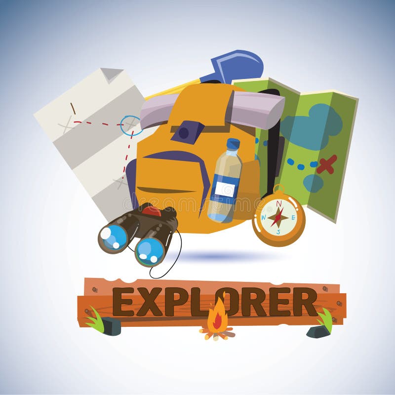 Explorer Tools with Design Letters - Stock Illustration - Illustration ...