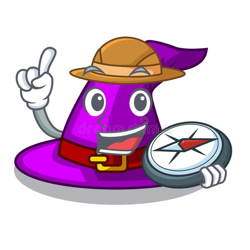 Explorer Witch Hat Isolated with the Mascot Stock Vector - Illustration ...