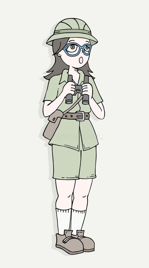 Explorer woman draw stock vector. Illustration of tourist - 280653630