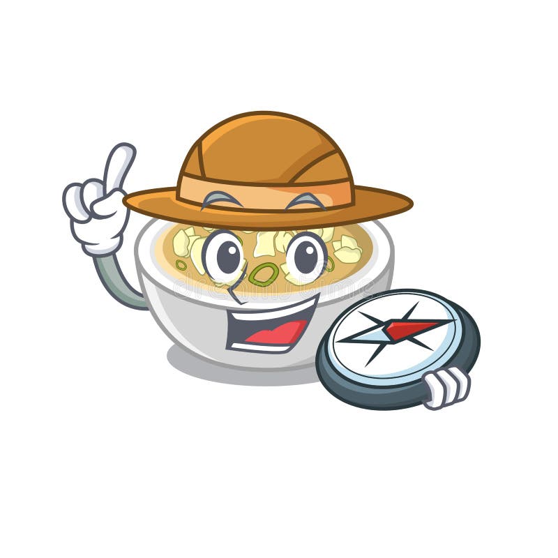 Explorer Wonton Soup in a Cartoon Bowl Stock Vector - Illustration of ...