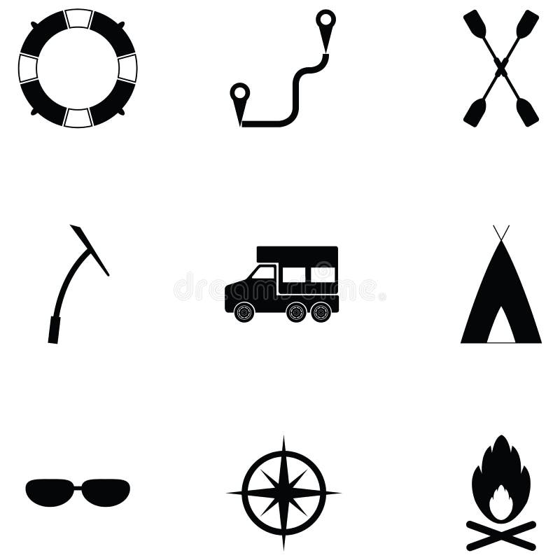Explorers icon set stock vector. Illustration of exploration - 120564197