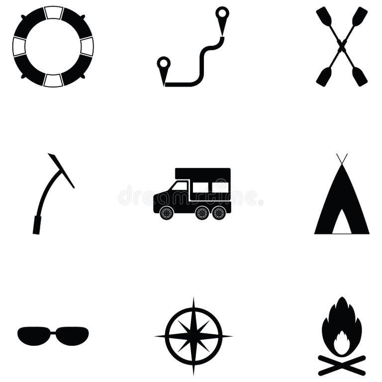 Explorers icon set stock vector. Illustration of exploration - 120564197