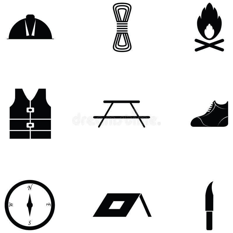 Explorers icon set stock vector. Illustration of icon - 120564066