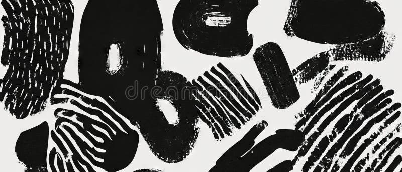 Exploring Abstract Black Ink Patterns on a White Background with Unique ...