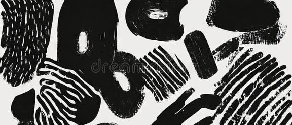 Exploring Abstract Black Ink Patterns on a White Background with Unique ...
