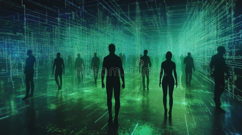 Exploring an Abstract Digital World Filled with Human Silhouettes and ...