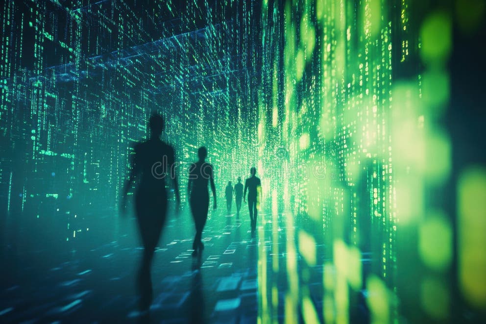 Exploring an Abstract Digital World Filled with Human Silhouettes and ...