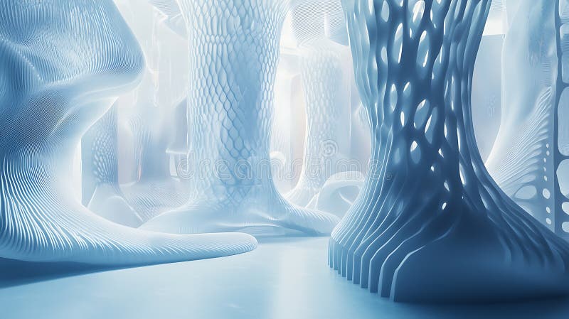Exploring an Abstract Futuristic Environment with Intricate Forms and ...