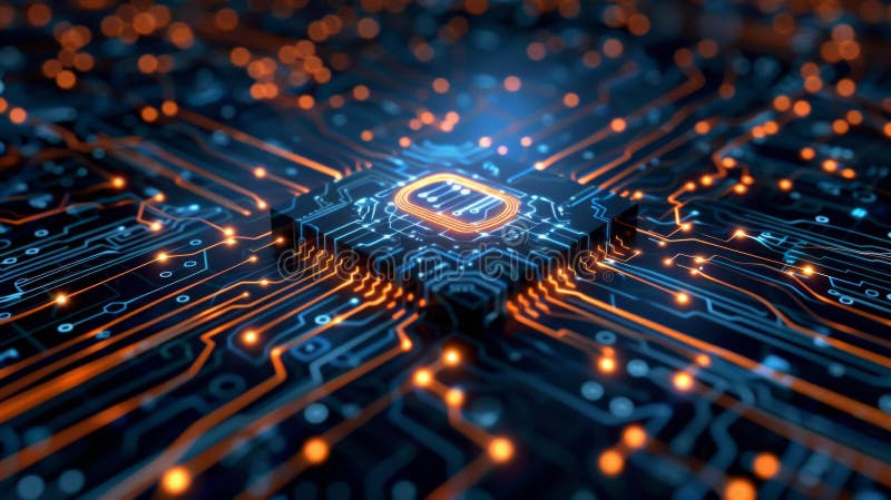 Exploring Advanced Ai Technology with Intricate Circuits and Luminous ...