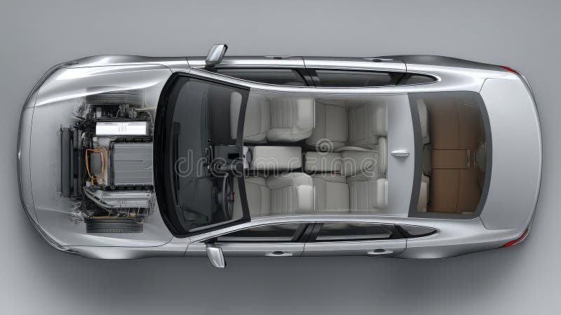 Exploring the Aesthetic Appeal of a Silver Car from a 2D Top View ...