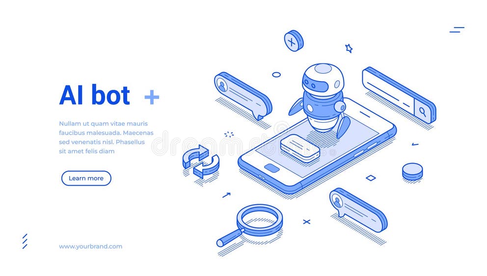 Exploring Ai Bot Technology through Modern Isometric Design in a ...