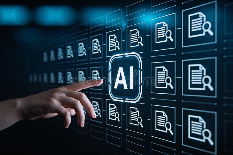 Artificial Intelligence Ai Document Search Technology for Business Automation and Data Analysis ...