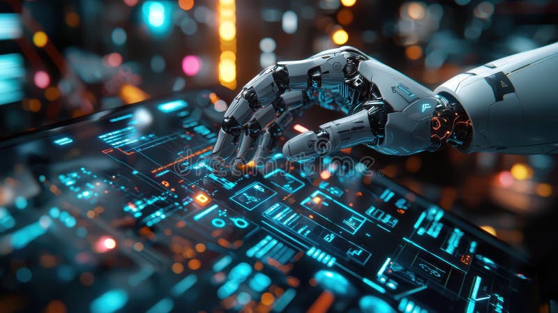 Exploring Ai Evolution Innovative Robot Interaction in a Futuristic Lab Setting Stock Image ...