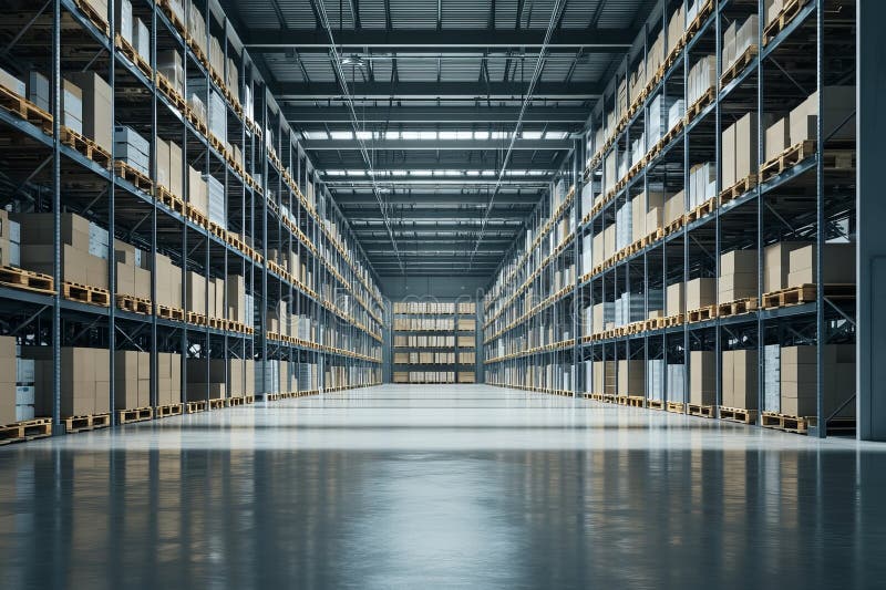 Exploring Ai Potential in Retail Storage a Bright, Spacious Warehouse ...