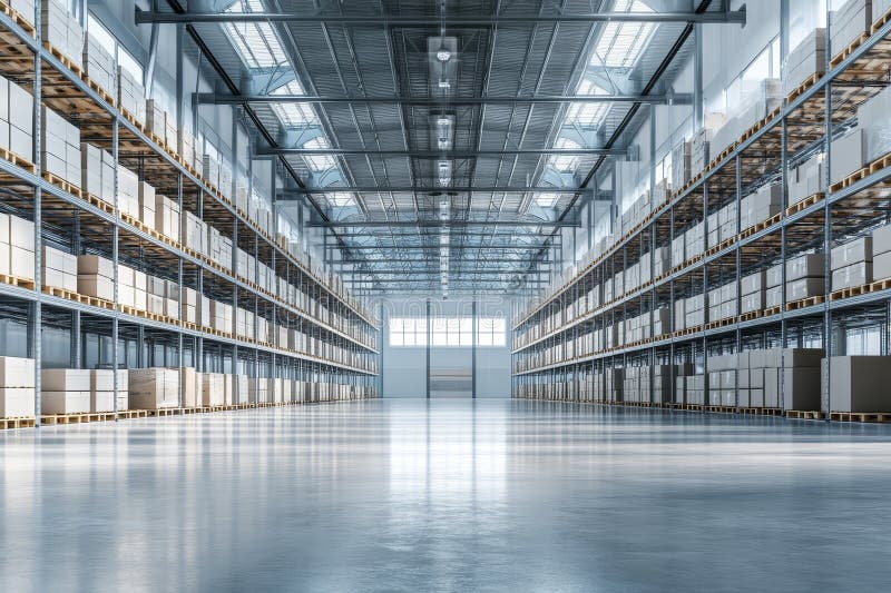 Exploring Ai Potential in Retail Storage a Wide Angle View of an Empty ...