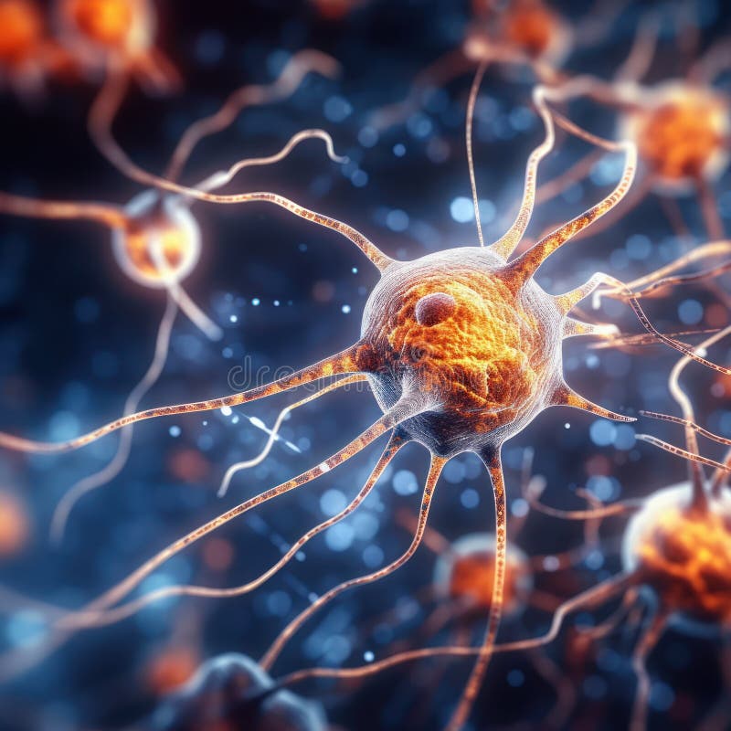 Exploring the Amygdala: Close-up View of Neurons in the Brain . Stock ...