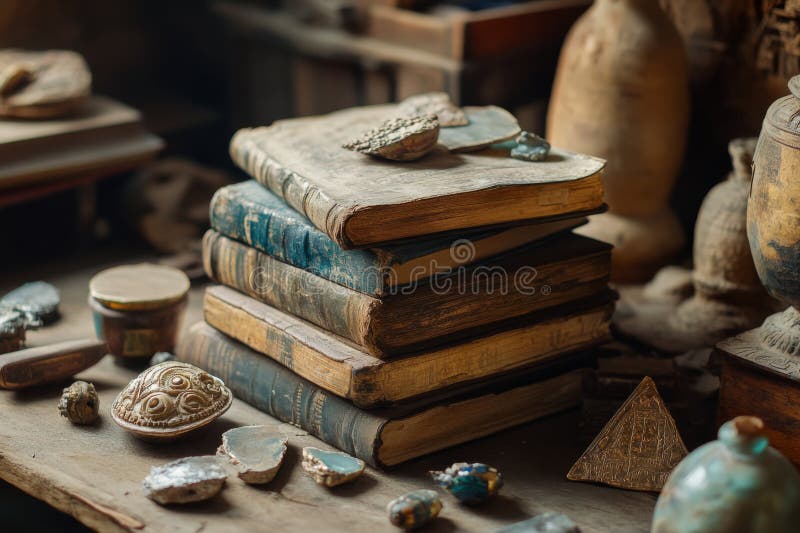 Exploring Ancient History through Artifacts Stock Illustration ...