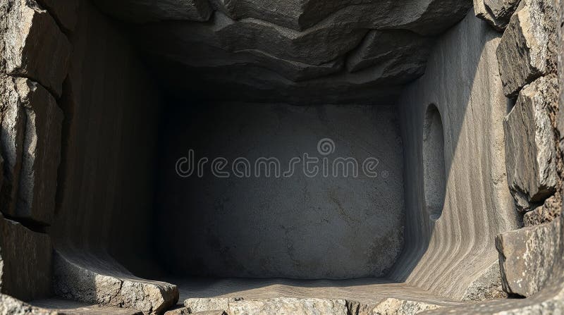 Exploring Ancient Mystery, Sunlight Illuminating Stone Chamber Interior ...