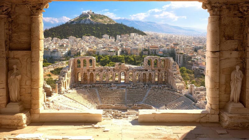 Exploring the Ancient Odeon of Herodes Atticus in Athens, Greece Stock ...