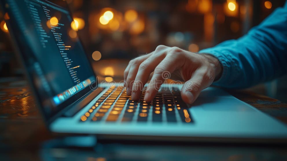 Exploring the Art of Coding in a Modern Digital Workspace Stock ...