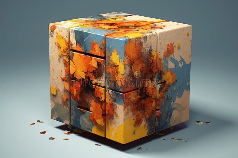 Exploring Artistic Dimensions in a Geometric Cube - Ai Generated Stock ... Exploring Artistic Dimensions in a Geometric Cube - Ai Generated Stock ...