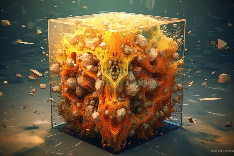 Exploring Artistic Dimensions in a Geometric Cube - Ai Generated Stock ...