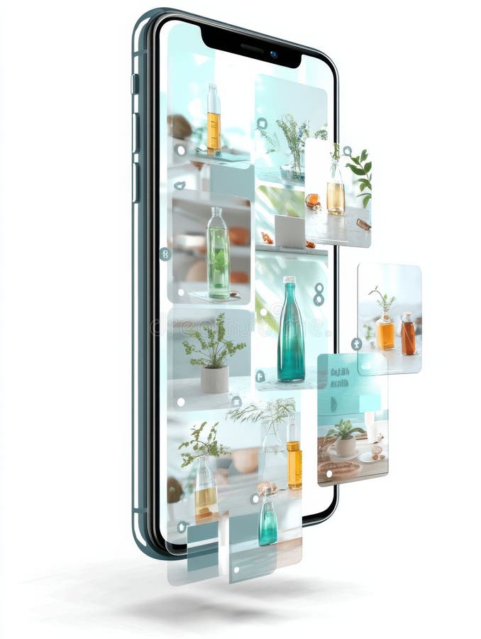 Exploring Augmented Reality with Smartphone Showcasing Floating Product ...