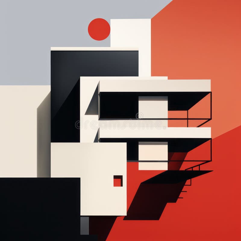 Exploring the Bauhaus-inspired Modern Building through Art Stock ...