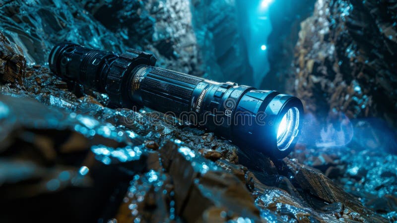 Exploring Beautiful Caves with a High Intensity Flashlight Illuminating ...