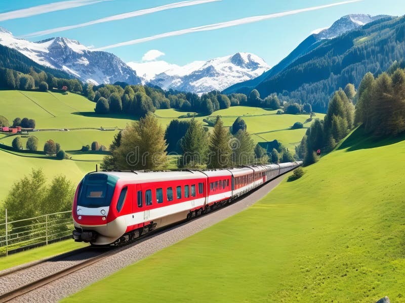 Exploring the Beautiful Countryside by Passenger Train. Stock ...