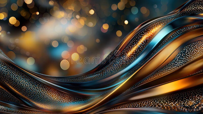 Exploring the Beautiful Dance of Gold and Blue Patterns in Abstract ...