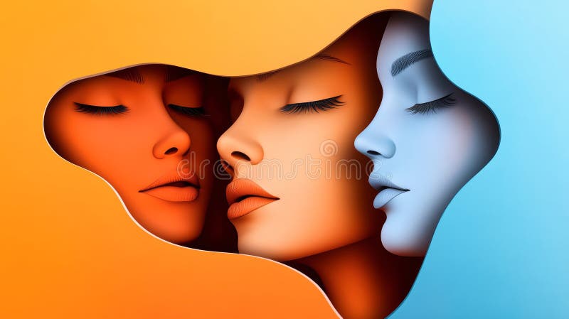 Exploring the Beauty of Abstract Femininity through Vibrant Paper Cut ...