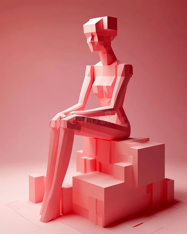 Exploring the Beauty of Geometric Forms in a Serene Pink Setting with a ...