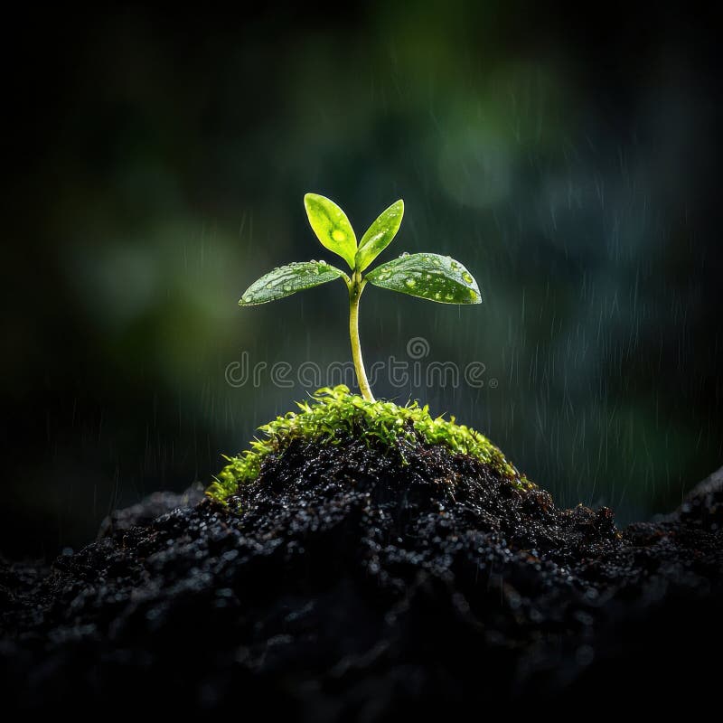 Exploring the Beauty of Nature: a Small Plant Emerges from the Earth ...