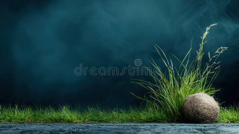 Exploring the Beauty of a Single Grass Ball Isolated in Open Space for ...