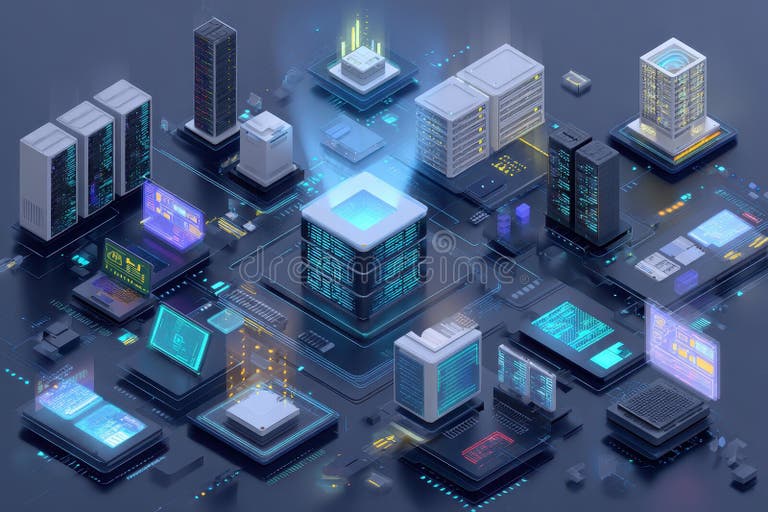 Exploring Big Data Technology through Isometric Vector Illustrations ...