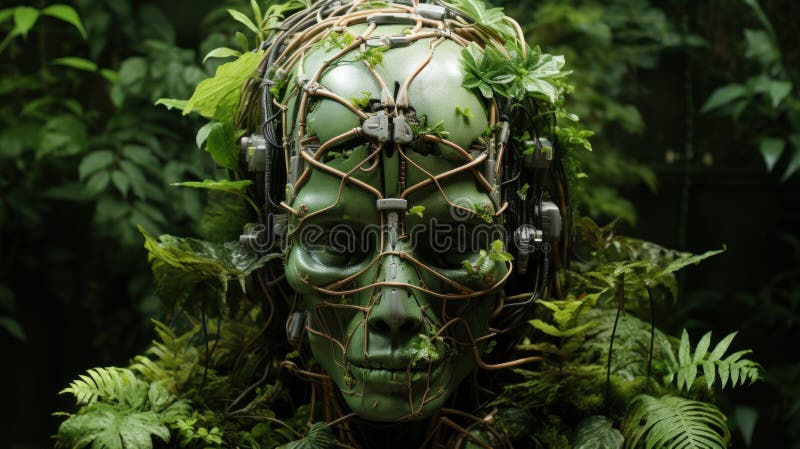 Exploring the Brain in the Jungle AI Generated Stock Illustration ...