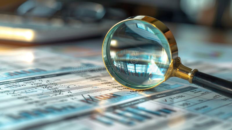 Exploring Business Components Under Magnification Stock Illustration ...