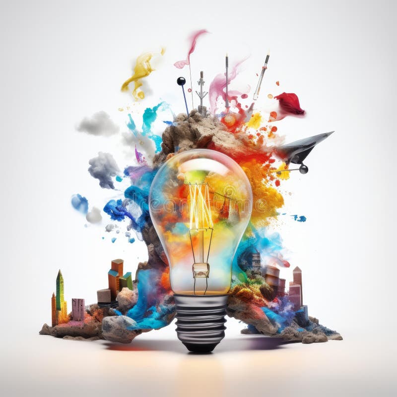 Exploring Business Creativity and Achieving Success Isolated Concept ...