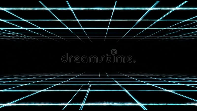 Exploring a Captivating Futuristic Grid Landscape with Glowing Blue ...