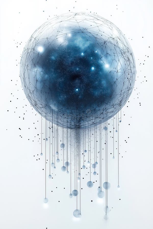 Exploring Celestial Themes through Abstract Blue Sphere Representation ...