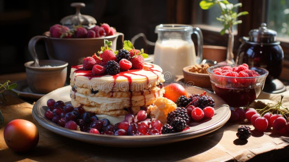 Exploring the Cheesecake Breakfast Experience Stock Illustration ...