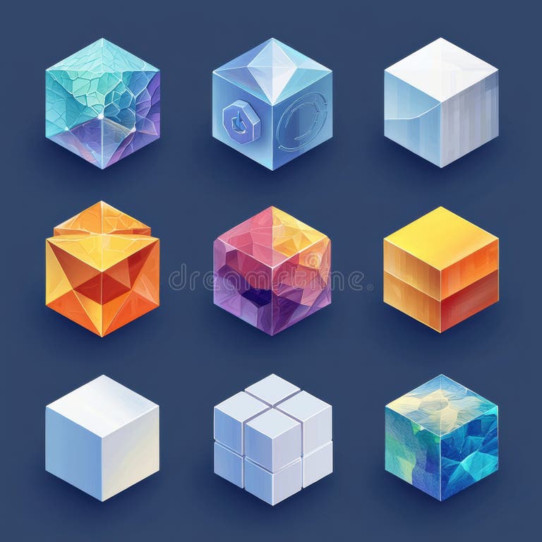 Exploring Chemical Bonds through a Visual Set of 3D Cubes Vector Design ...