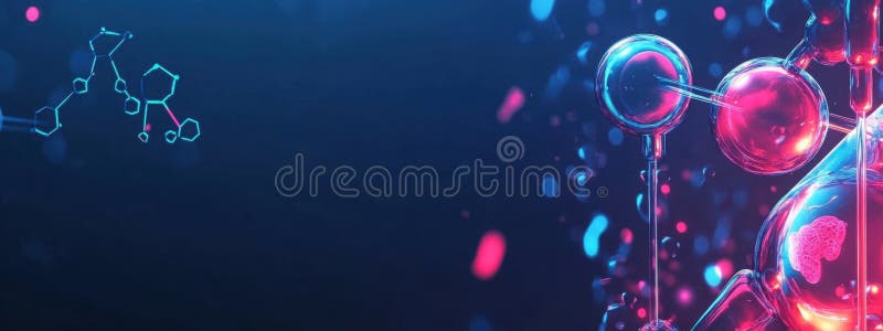 Exploring Chemistry in a Futuristic Lab with Neon Elements and Molecular Structures. Generative ...