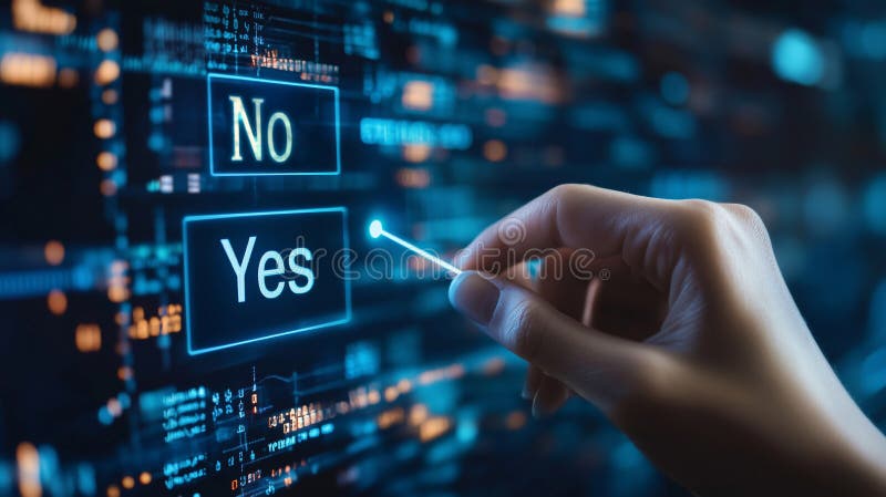 Exploring Choices through Digital Decision-making Panel Glowing at ...