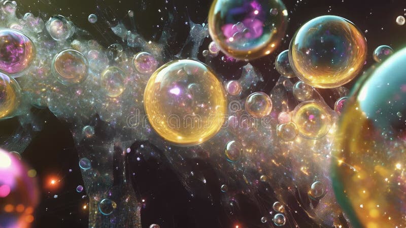 Exploring Colorful Bubbles in a Luminous and Abstract Universe Stock ...