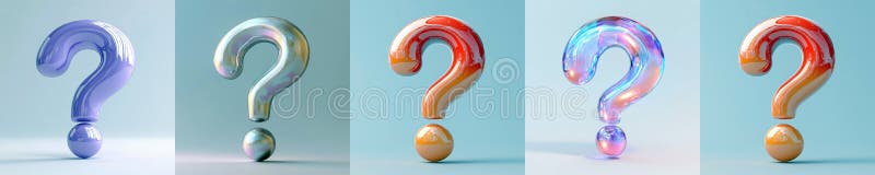 Exploring Colorful and Creative Designs of Question Marks in 3D Stock ...
